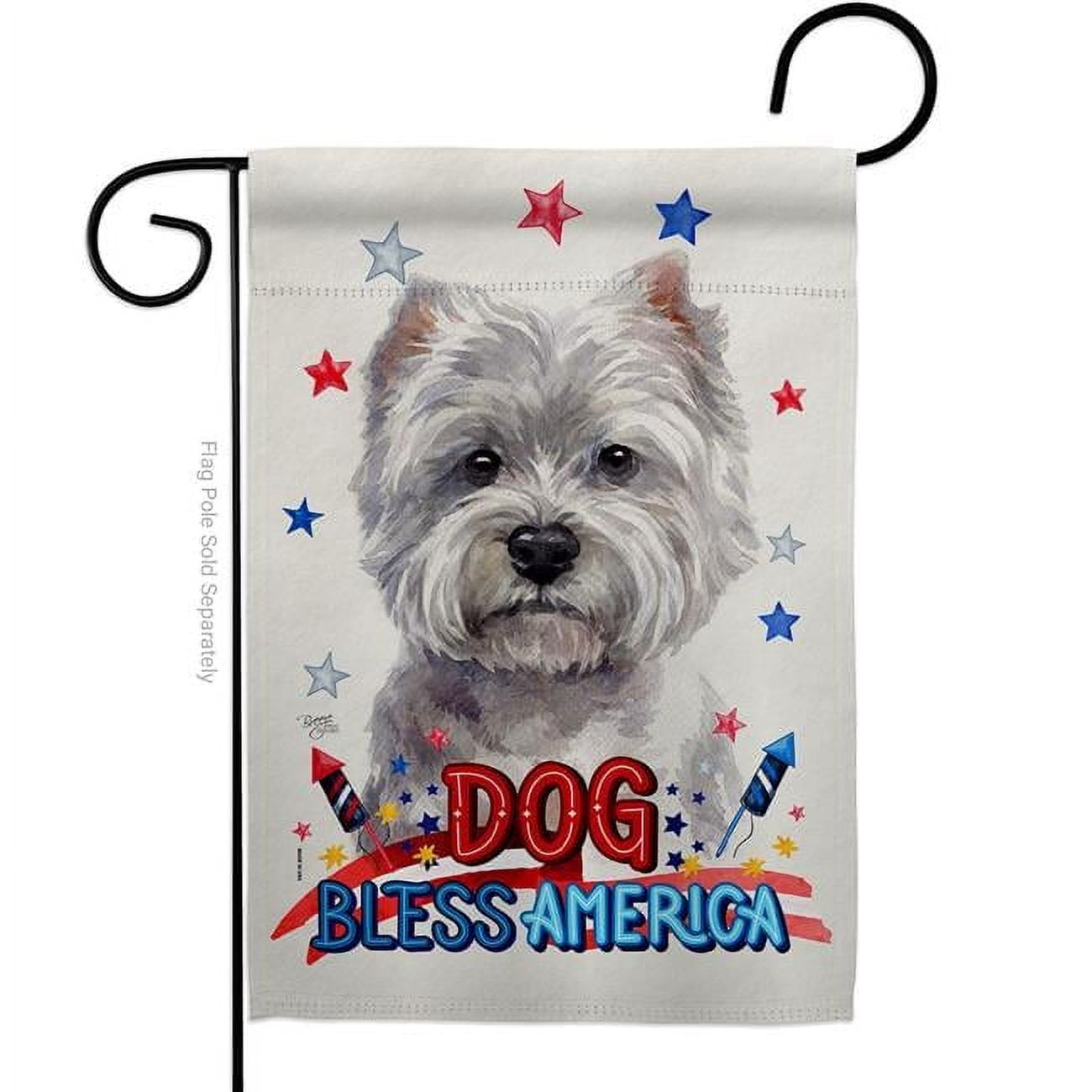 Breeze Decor G120234-BO Patriotic White Westie Animals Dog 13 x 18.5 in ...