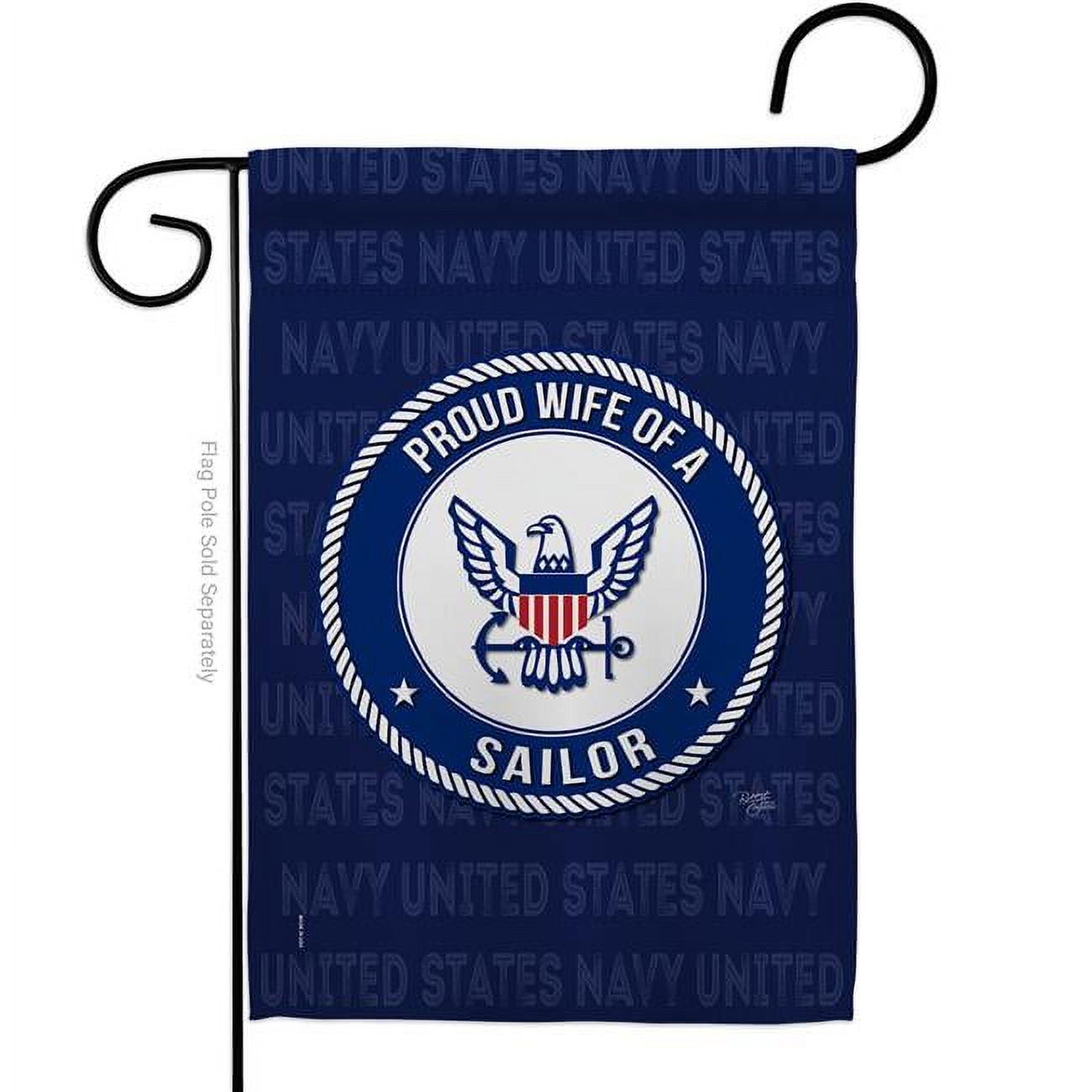 Breeze Decor G158610-BO Proud Wife Sailor Garden Flag Armed Forces Navy ...