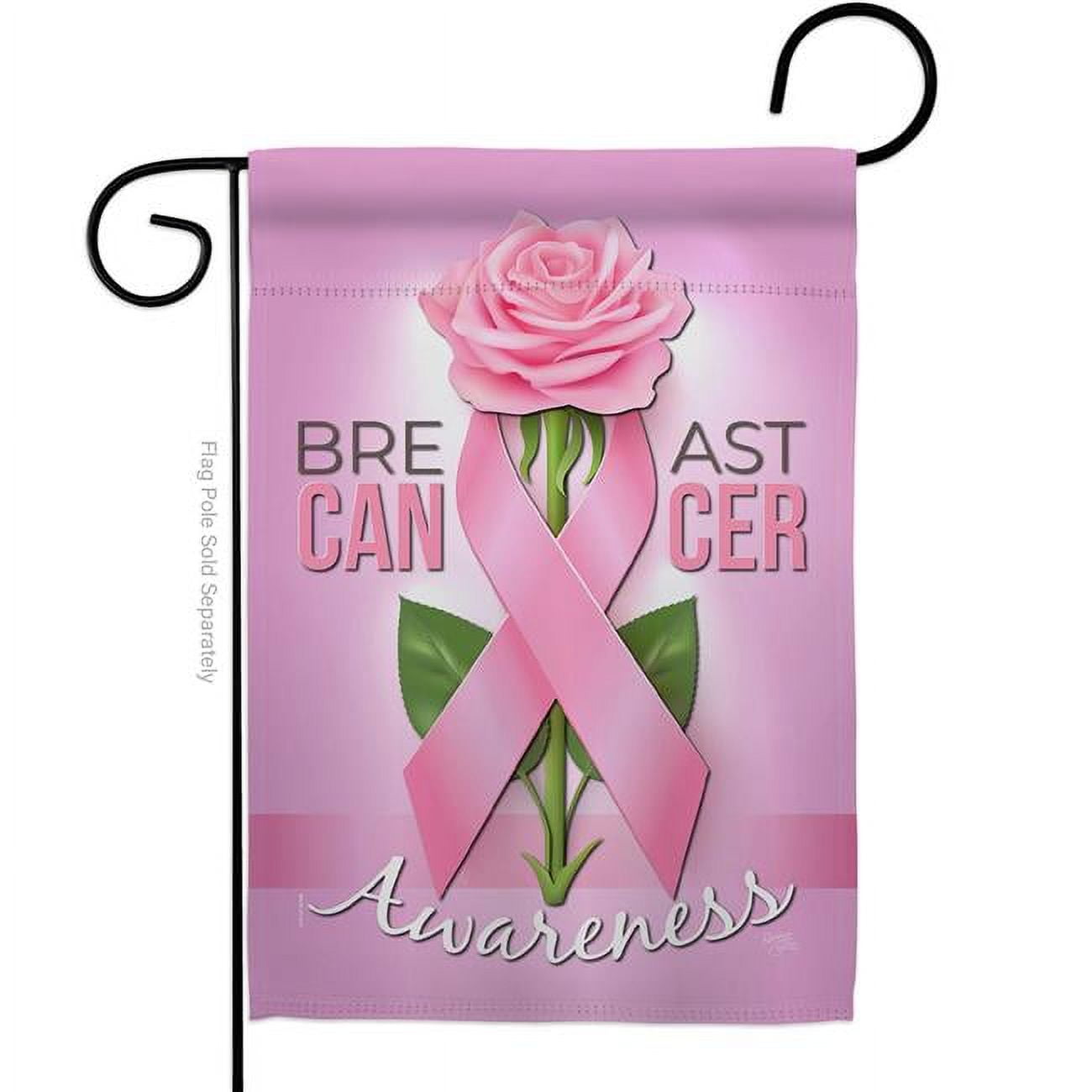Breeze Decor G165166-BO Breast Cancer Garden Flag Support Awareness 13 ...