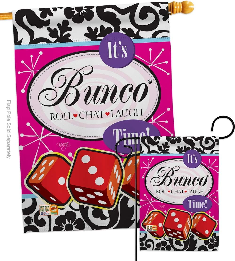 Breeze Decor Games It's Bunco Time! Garden House Flags Set Interests ...