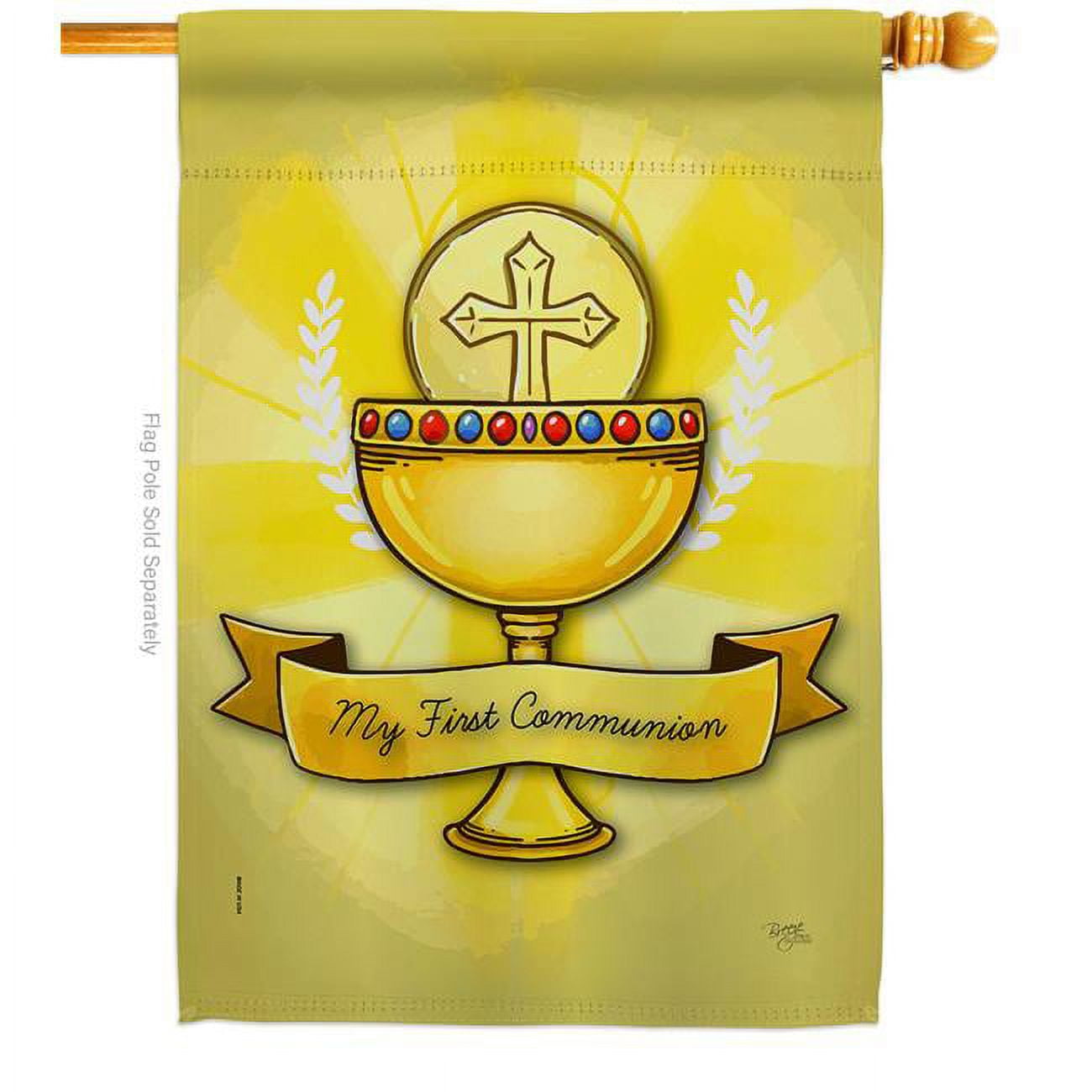 Breeze Decor H103065-BO My Holy Communion House Flag Religious First 28 ...