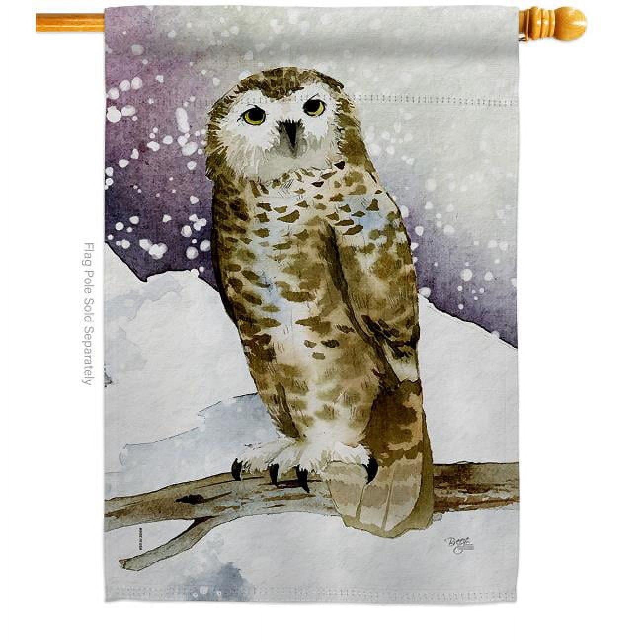 Breeze Decor H105067-BO Winter Owl Animals Bird 28 x 40 in. Double ...