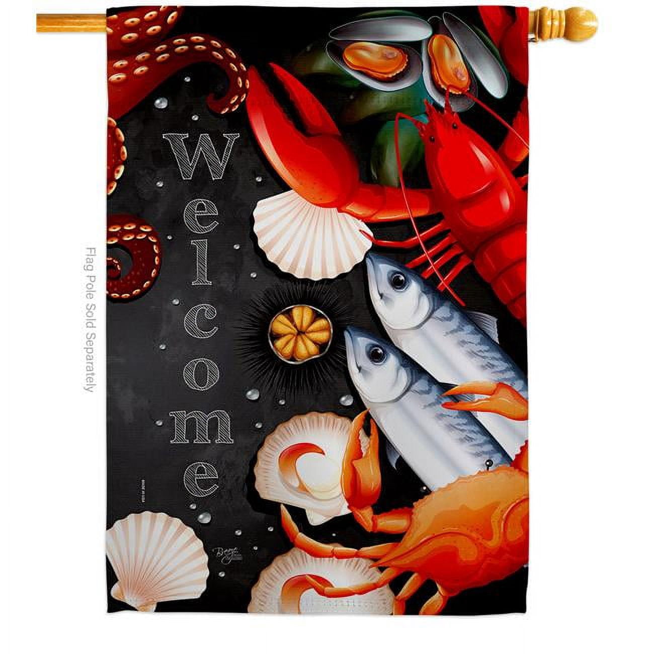 Breeze Decor H107069-BO Seafood Animals Sea Creature 28 x 40 in. Double ...