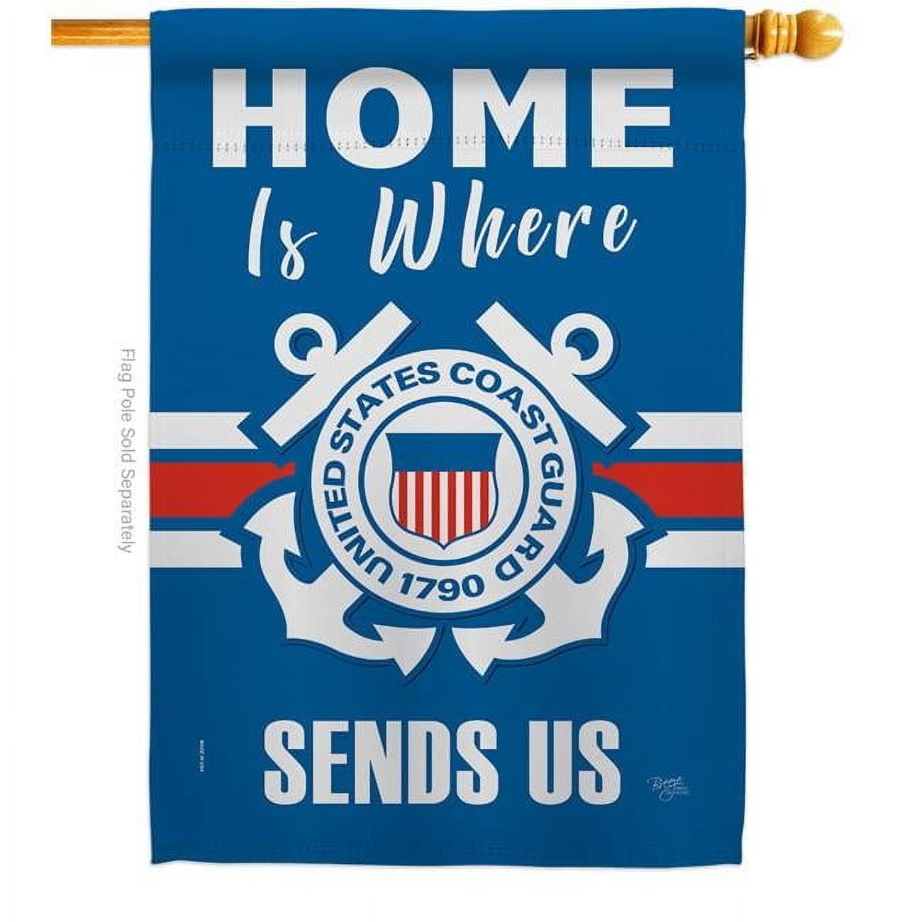 Breeze Decor H108459-BO Home is Where Coast Guard House Flag Armed ...