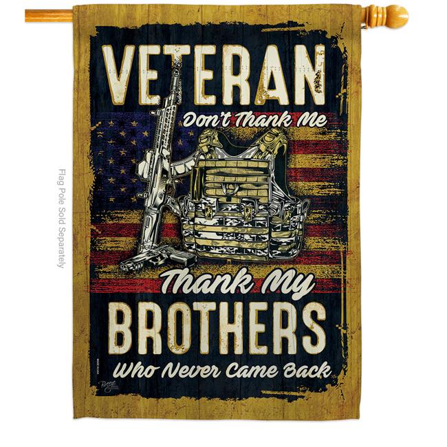 Breeze Decor H108640-BO 28 x 40 in. Veteran Brothers House Flag with ...