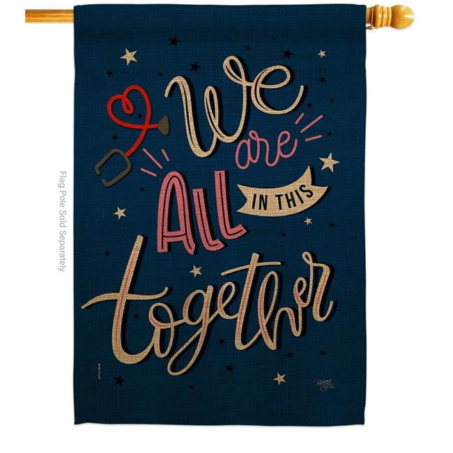 Breeze Decor H115162-BO We Are All Together House Flag Expression ...