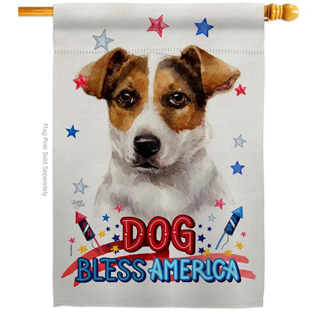 Breeze Decor H120103-BO Patriotic Russell Terrier Animals Dog 28 x 40 ...
