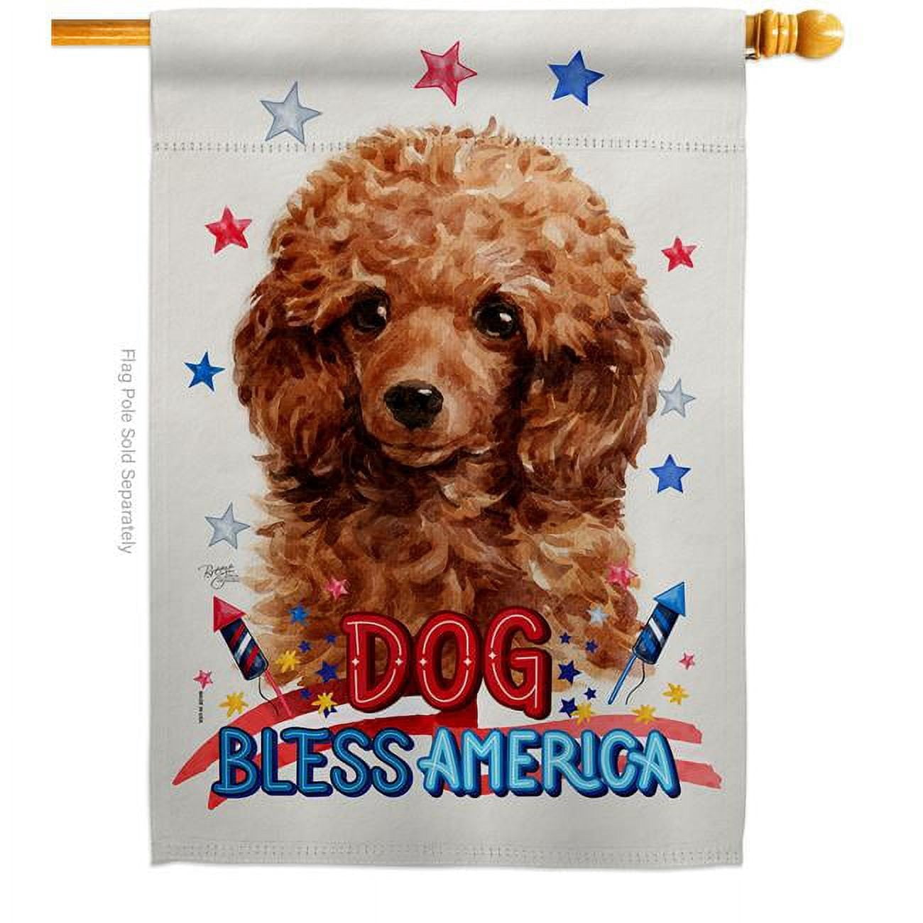Breeze Decor H120173-BO Patriotic Miniature Poodle Animals Dog 28 x 40 ...