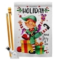 Breeze Decor HS120019-BO 28 x 40 in. Elf Holiday House Flag Set ...