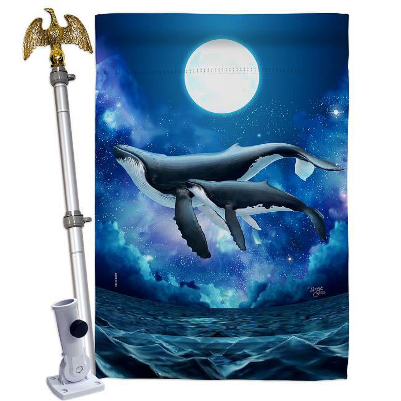Breeze Decor HS120268-BO-02 Humpback Whales Animals Sea Creature 28 x ...