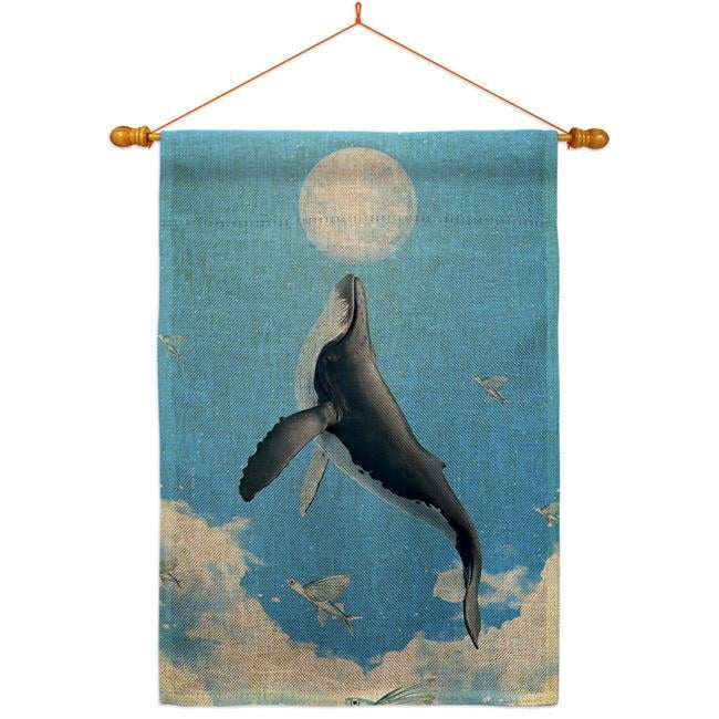 Breeze Decor HS120269-DB-03 Flying Whale Animals Sea Creature 28 x 40 ...