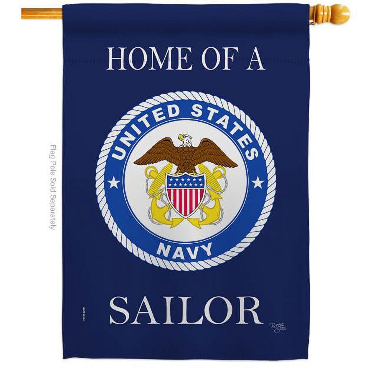 Breeze Decor Home of Navy Sailor House Flag Armed Forces 28 x 40 in ...