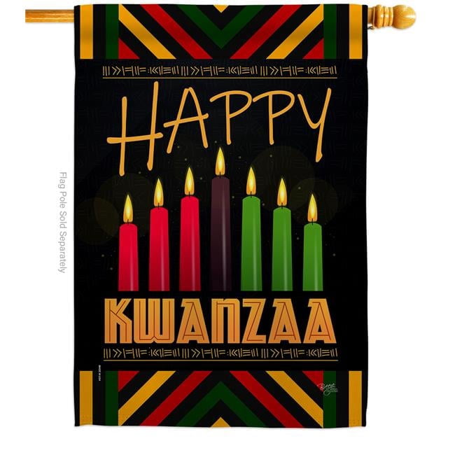 Breeze Decor Kwanzaa Greeting House Flag Winter 28 x 40 in. Double ...