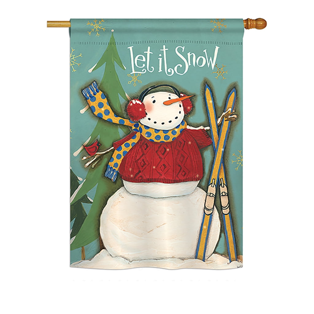 Breeze Decor - Let It Snow Snowman Winter - Seasonal Winter Wonderland ...