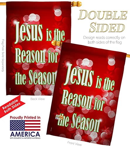 Breeze Decor Nativity Jesus is The Reason Garden House Flags Set Winter ...