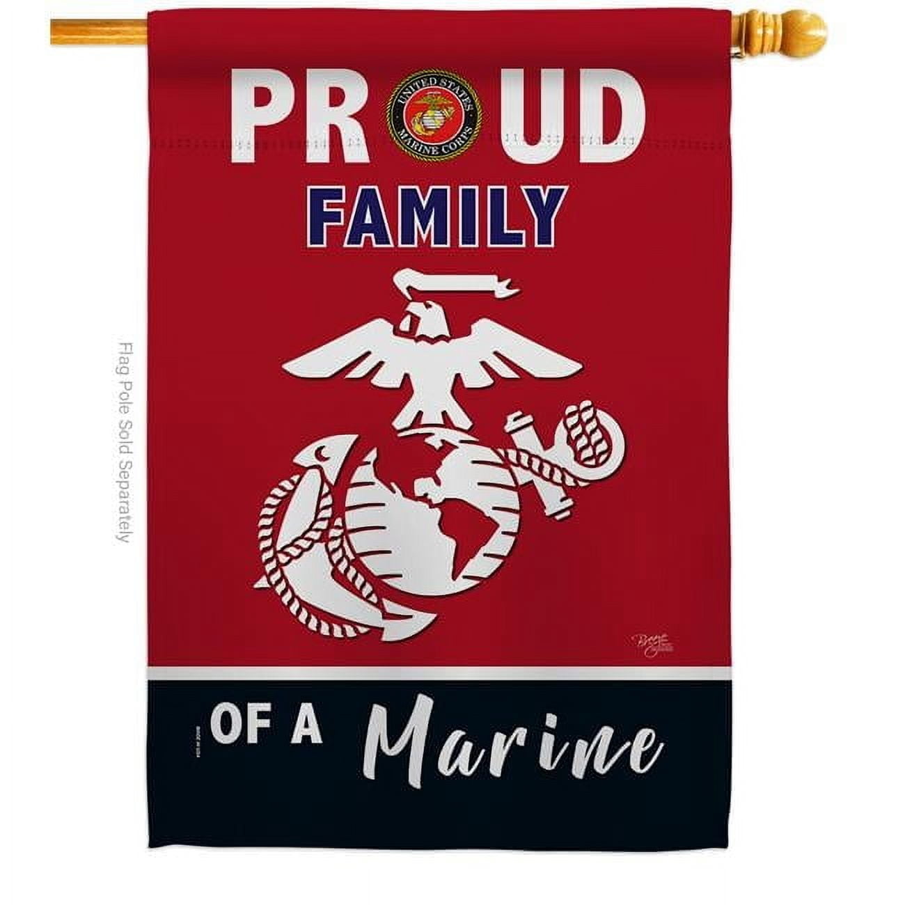 Breeze Decor Proud Family Marines House Flag Armed Forces Marine Corps ...