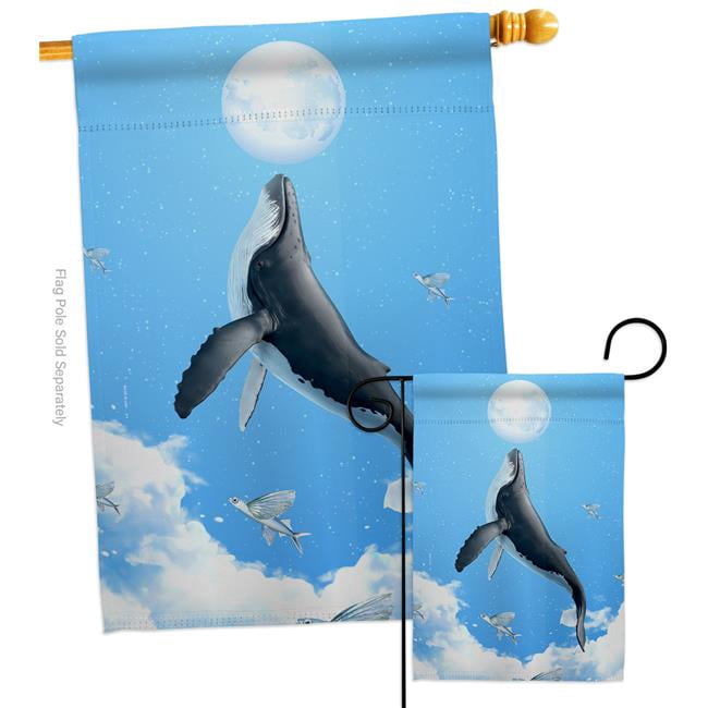 Breeze Decor S120269-BO Flying Whale Animals Sea Creature 28 x 40 in ...