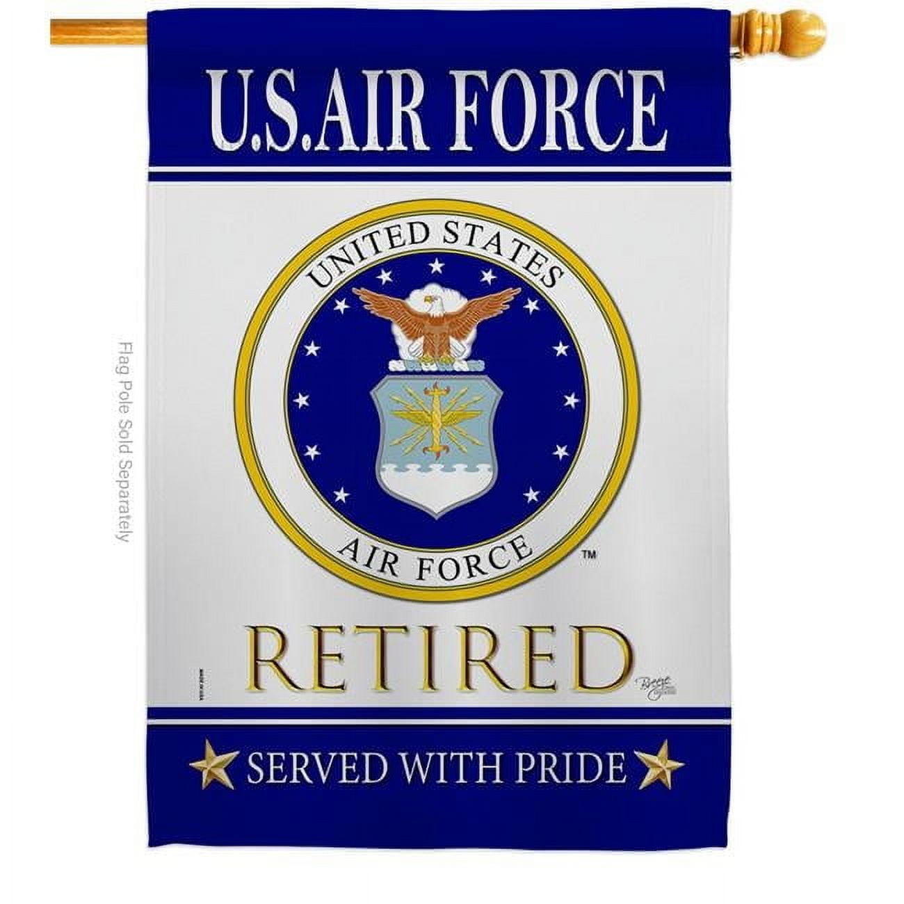 Breeze Decor US Air Force Retired House Flag Armed Forces 28 x 40 in ...