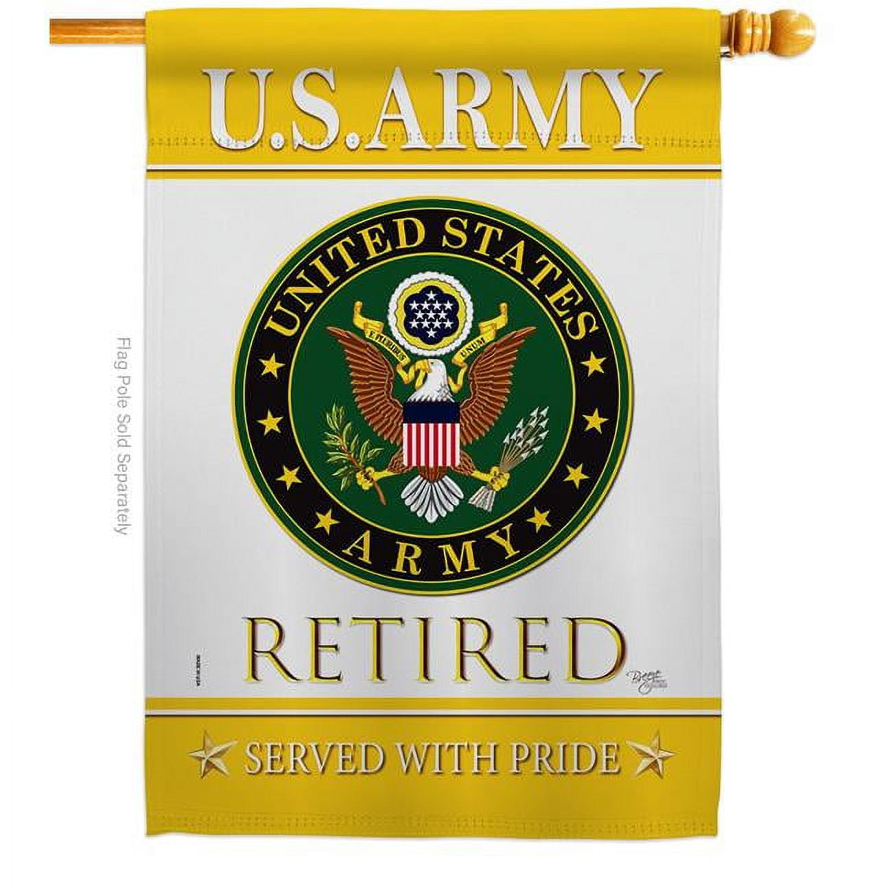 Breeze Decor US Army Retired House Flag Armed Forces 28 x 40 in. Double ...