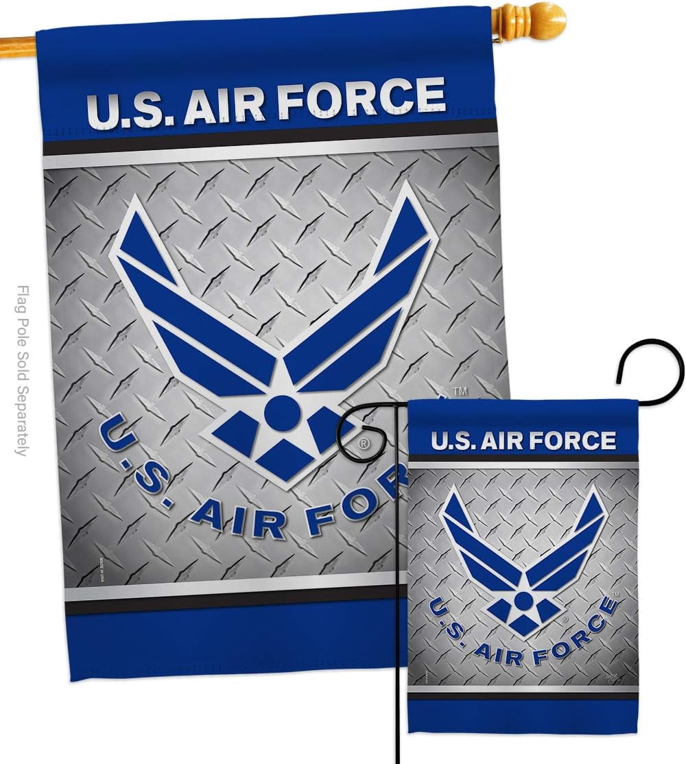 Breeze Decor US Garden House Flags Set Armed Forces USAF United State ...