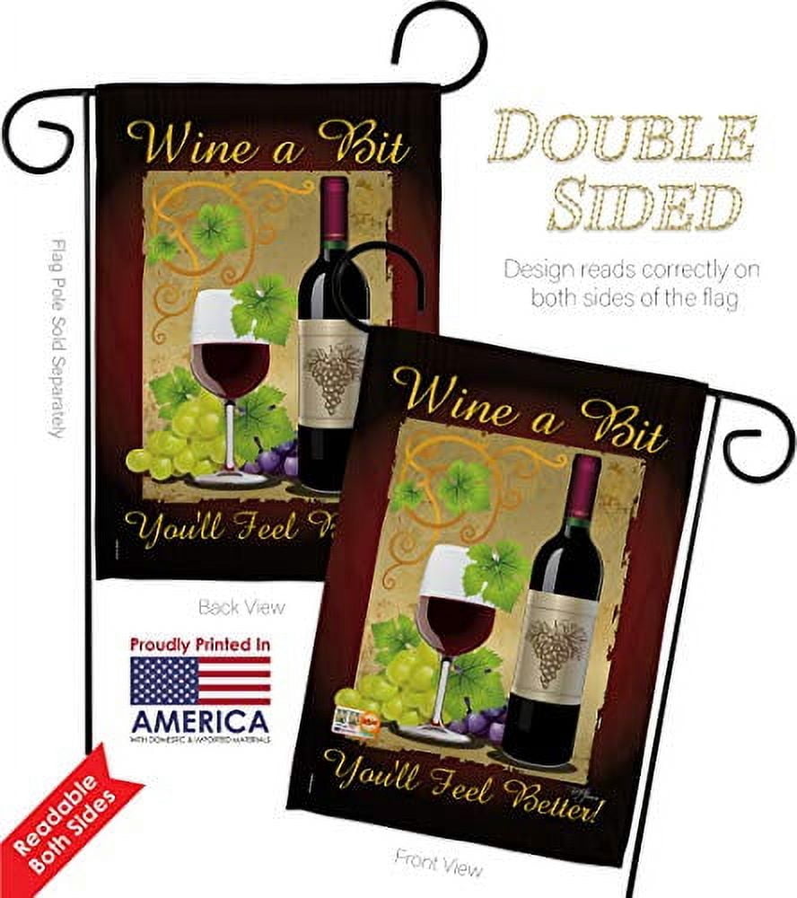 Breeze Decor Wine a Bit Garden House Flags Set Beverages Drink Fruits ...