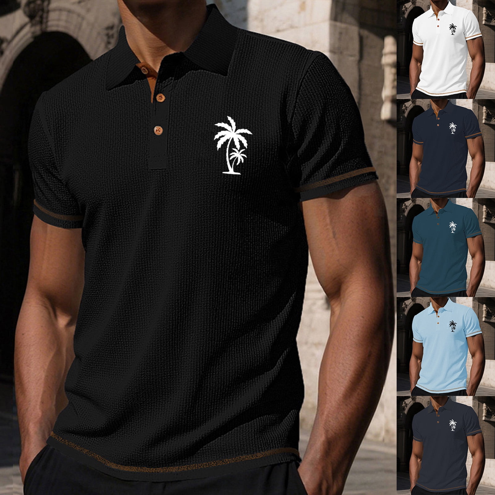 Breeze Polo Shirts for Men Beer Belly Short Sleeve Collared Buttons ...