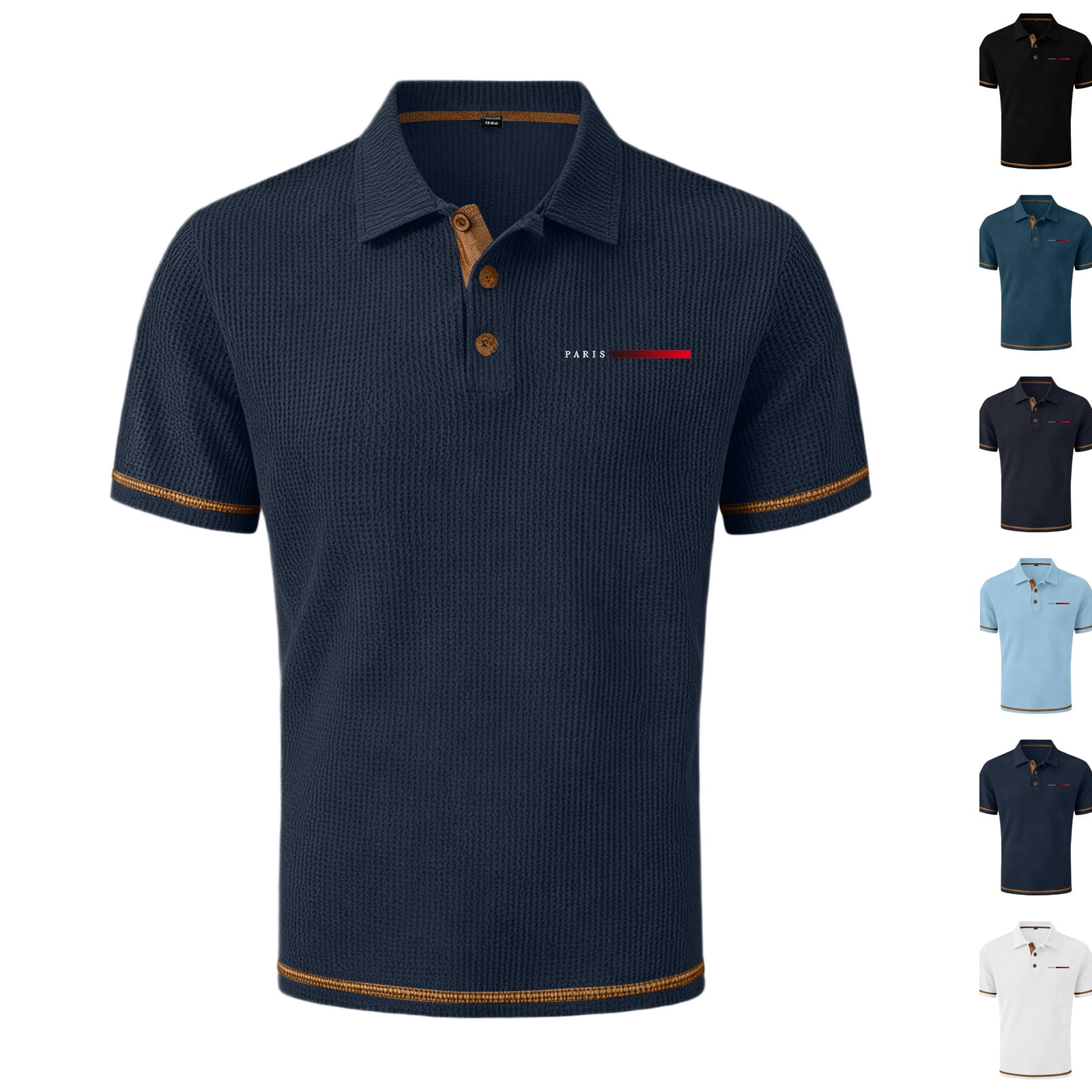 Breeze Polo Shirts for Men Cool Touch Textured Quick Dry Striped Print ...