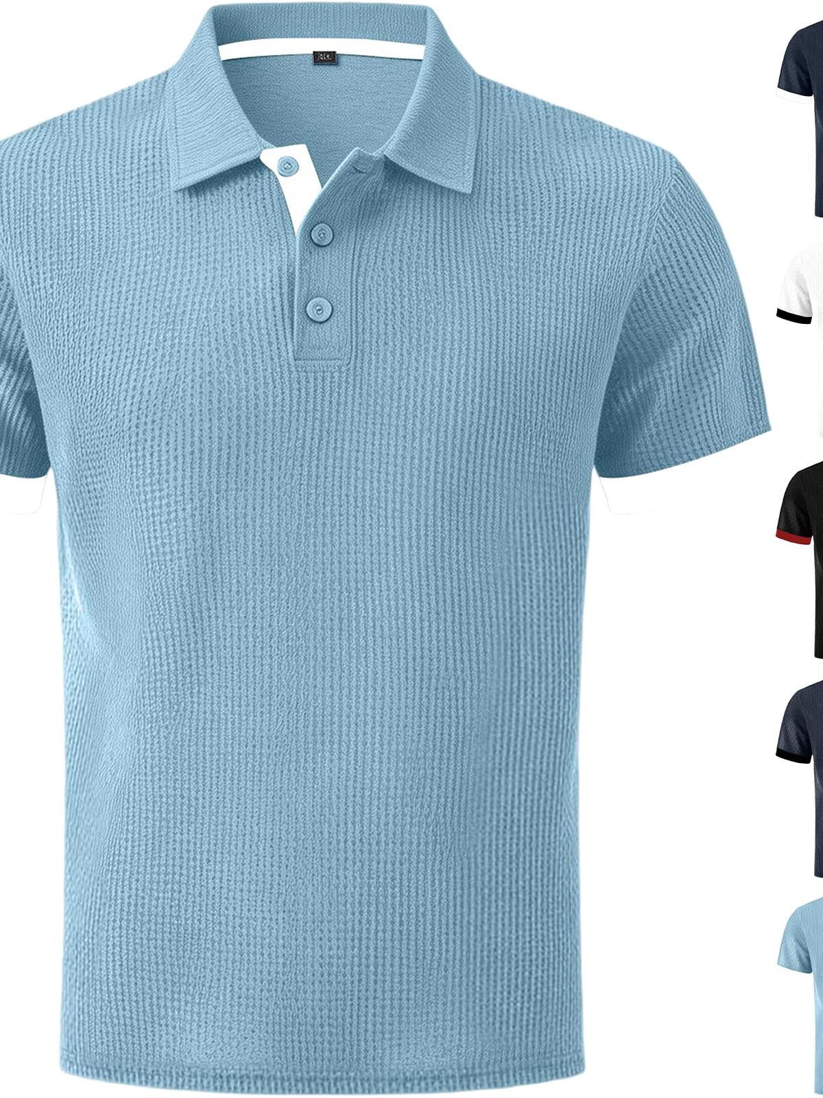 Breeze Polo Shirts for Men Short Sleeve Beer Belly Collared Textured ...