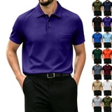 Breeze Polo Shirts for Men Short Sleeve Beer Belly Collared Textured ...