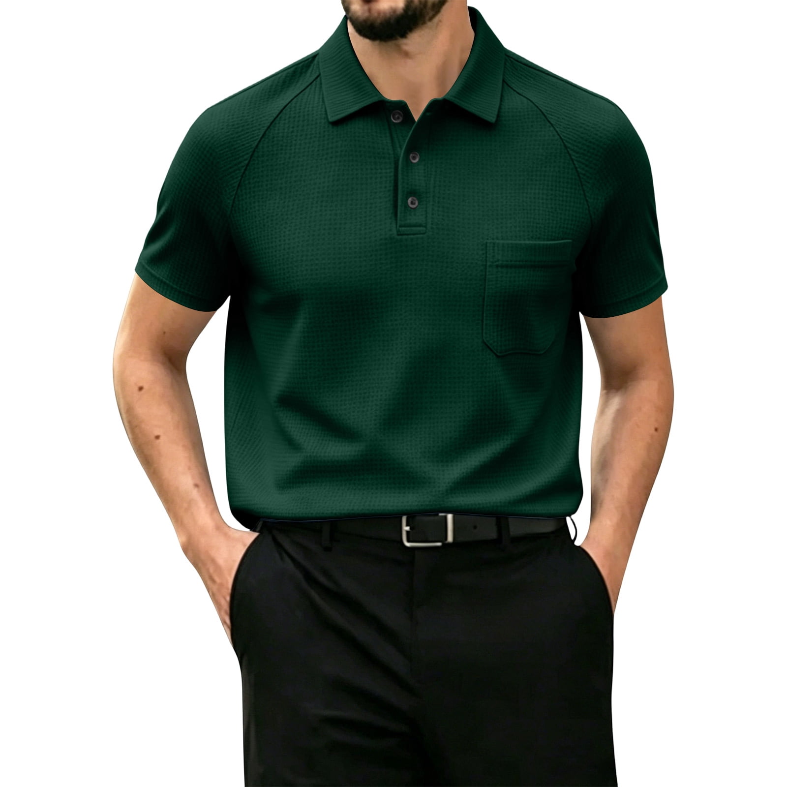 Breeze Polo Shirts for Men Short Sleeve Collared Shirt with Chest ...