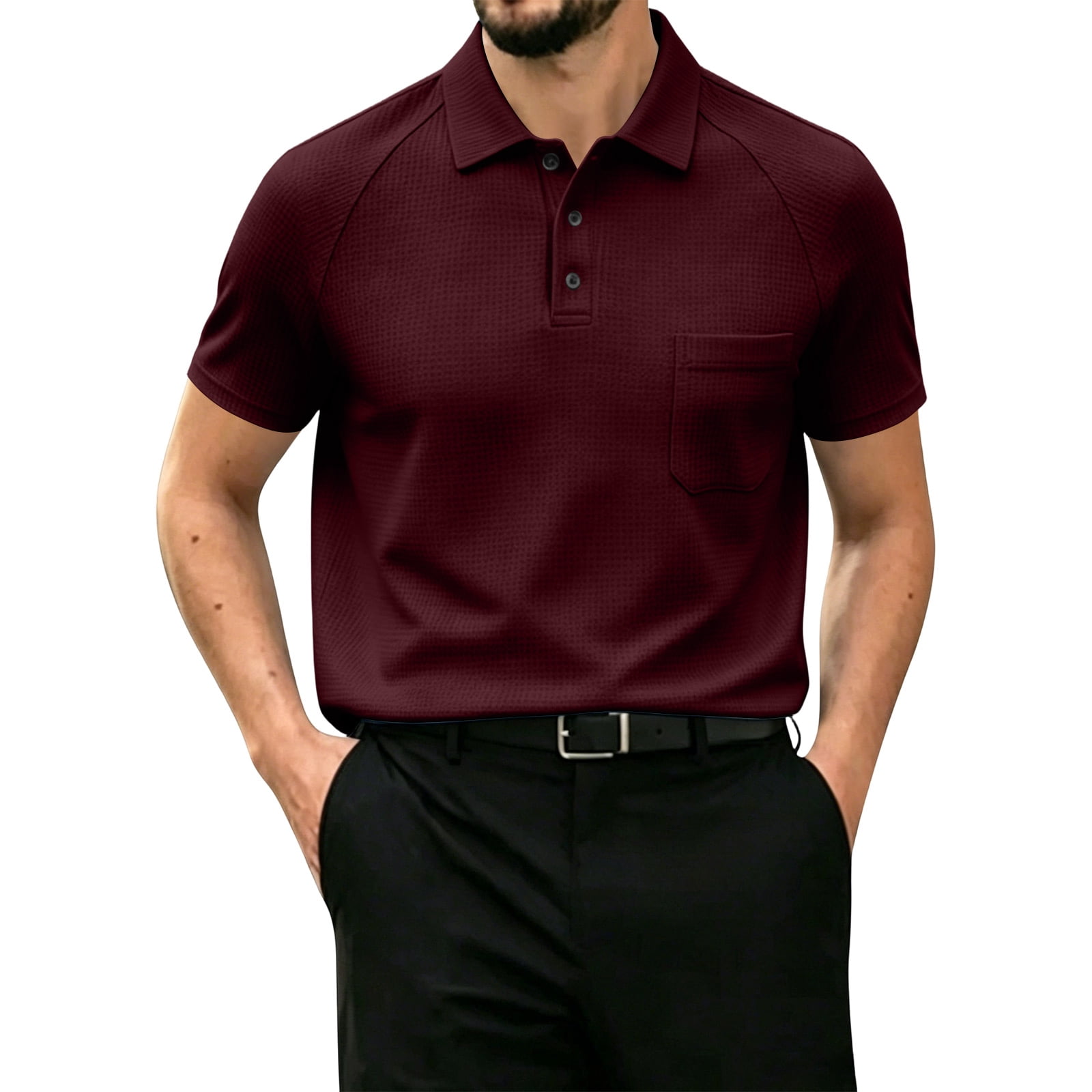 Breeze Polo Shirts for Men Short Sleeve Collared Shirt with Chest ...