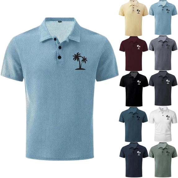 Breeze Polo Shirts for Men Short Sleeve Collared Waffle T Shirts ...