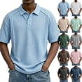Breeze Polo Shirts for Men Short Sleeve Henley Waffle T Shirts Stretchy ...