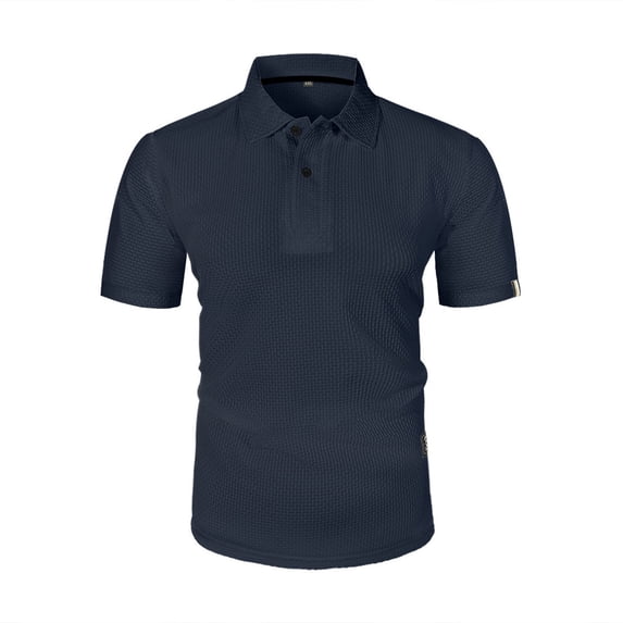 Breeze Polo Shirts for Men Stretchy Waffle Knit Casual Short Sleeve ...