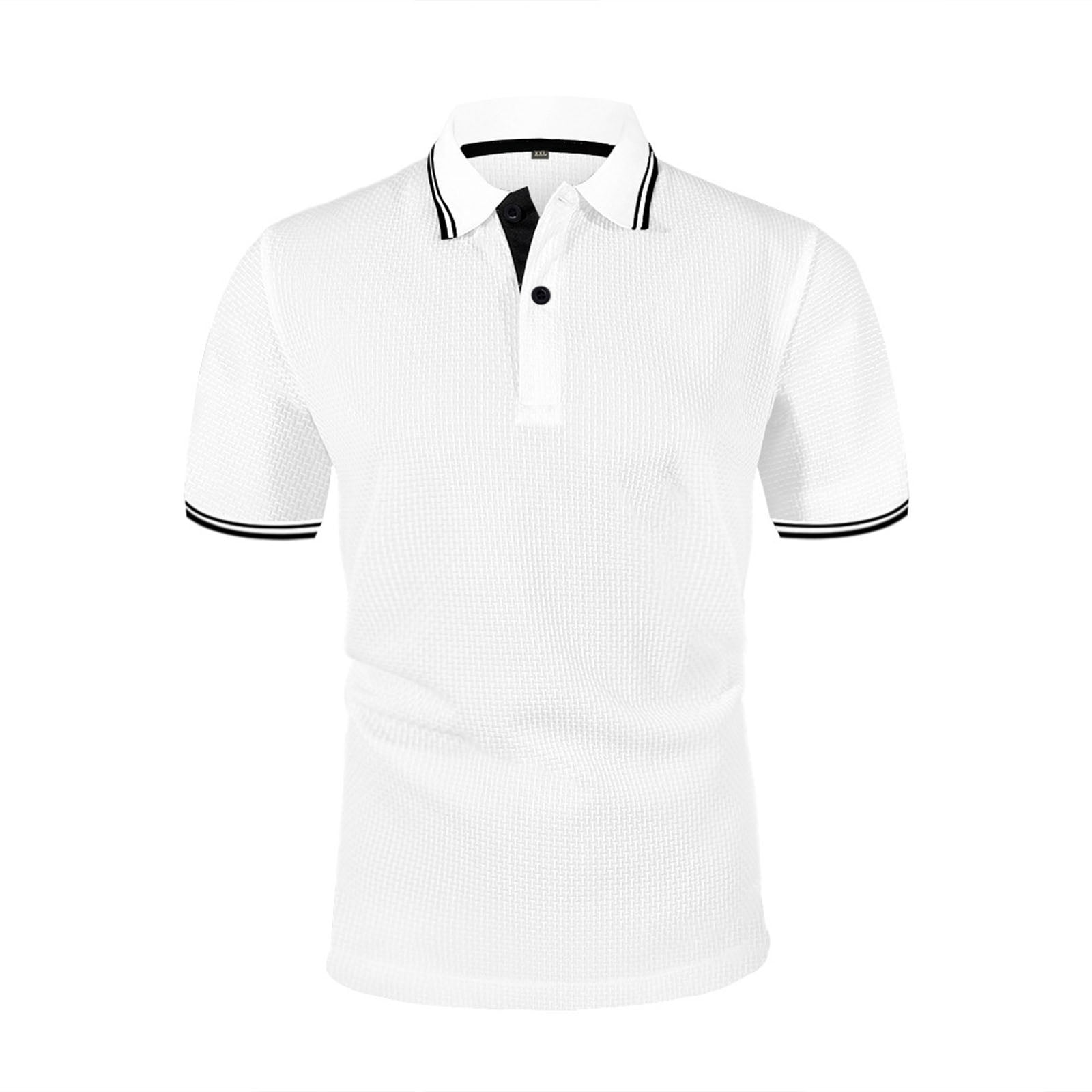 Breeze Polo Shirts for Men Stretchy Waffle Knit Casual Short Sleeve ...