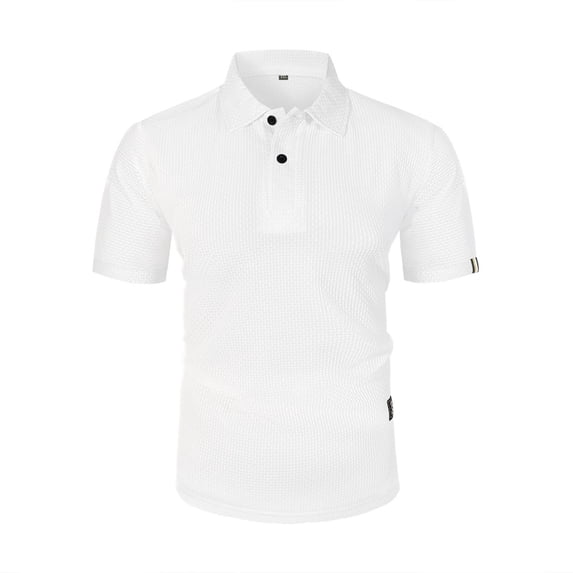 Breeze Polo Shirts for Men Stretchy Waffle Knit Casual Short Sleeve ...