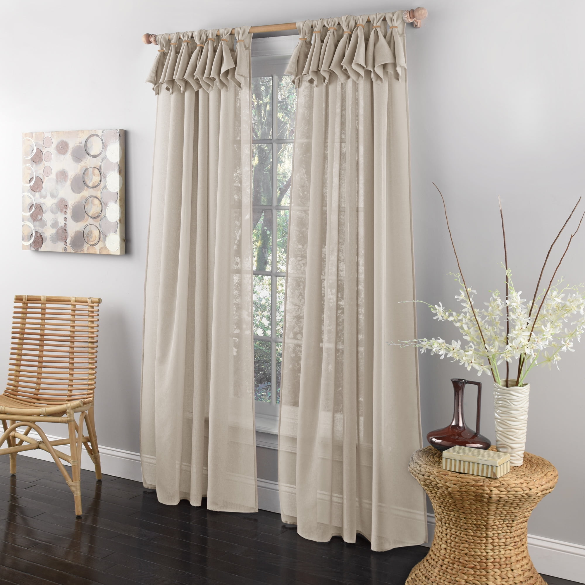 Breeze Semi Sheer Window Curtain Single Panel 84"x54" - Walmart.com