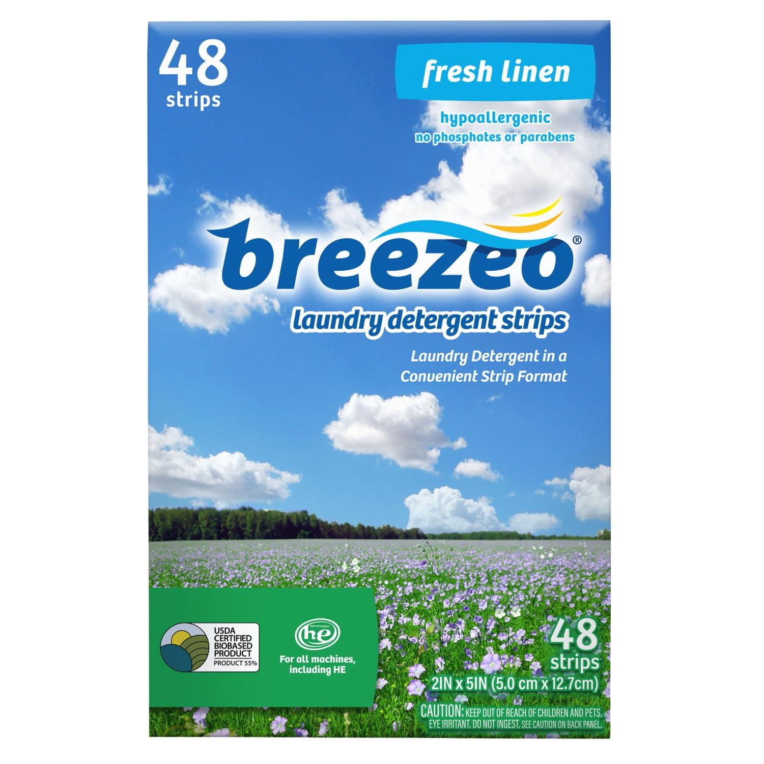 Breezeo Laundry Detergent Strips (48 strips) - Fresh Linen Scent - More ...