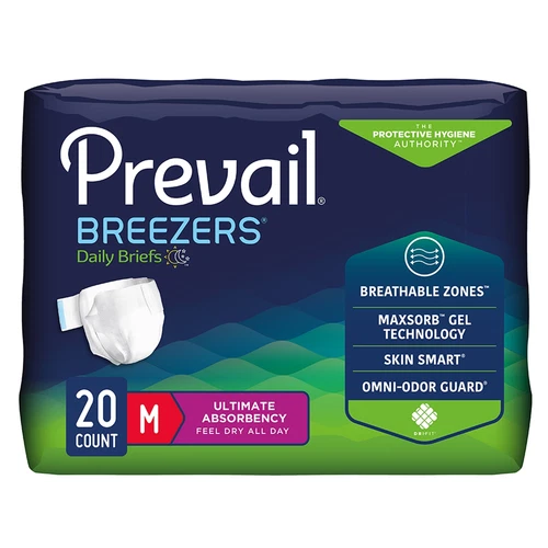 Breezers Incontinence Brief M Breathable PVB-012/3 20 Ct - Walmart.com