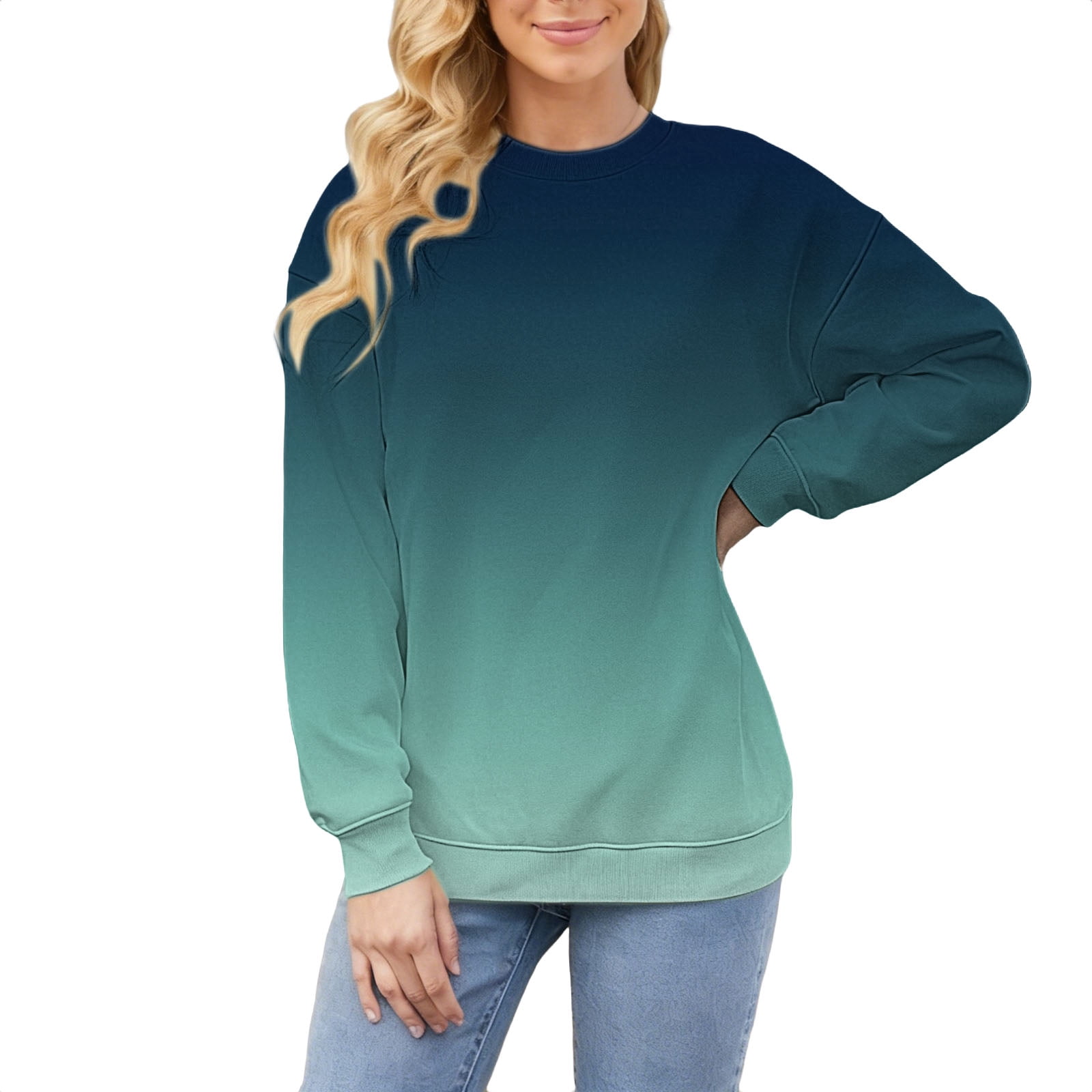 Breezora Comfortable Long Sleeve Crew Neck Top for Women Fall Fashion ...