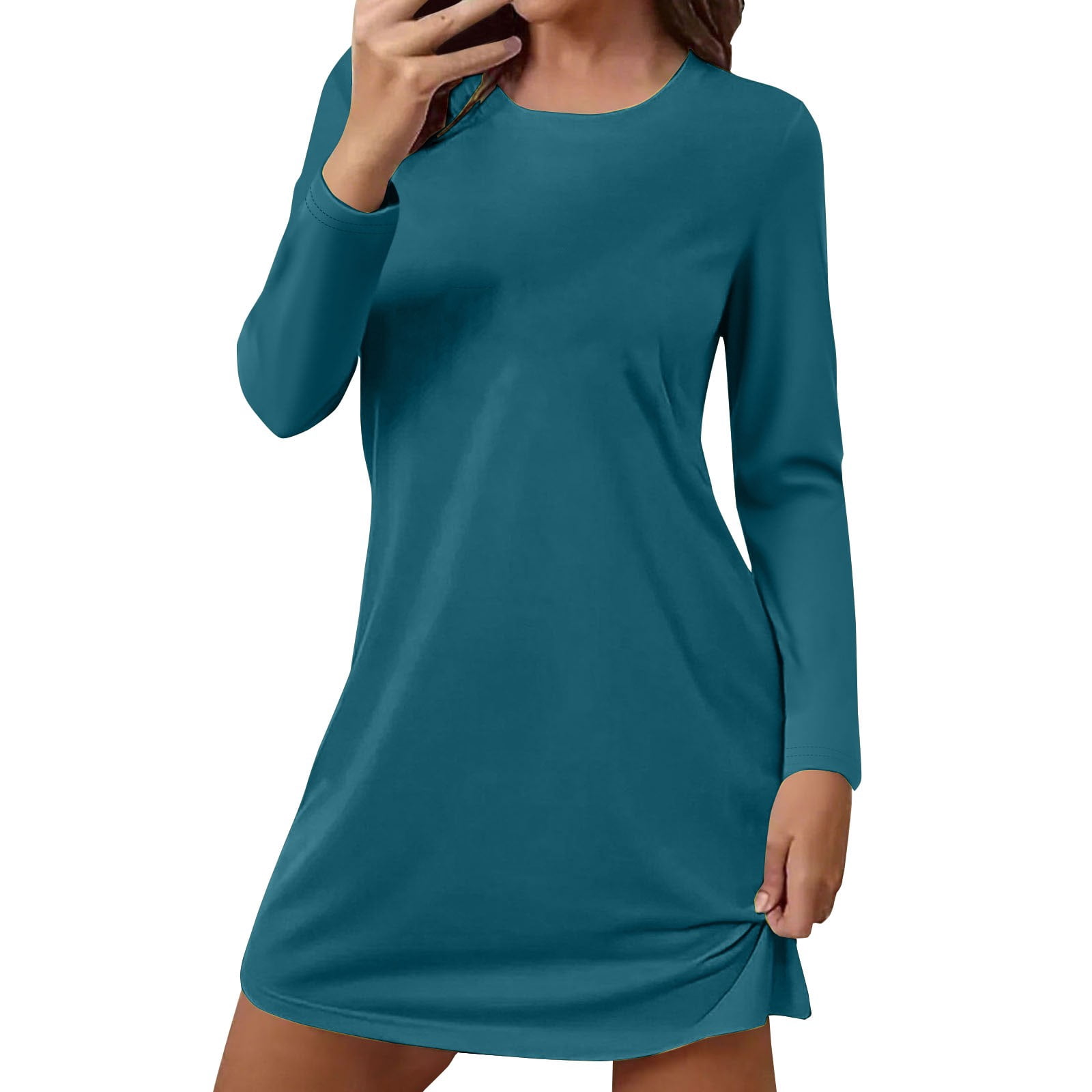 Breezora Comfy Sleepshirt for Women Short Sleeve Round Neck Nightwear ...