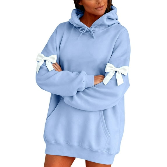 Breezora Cozy Hooded Pullover Sweatshirt Women Loose Fit Print Pocket ...