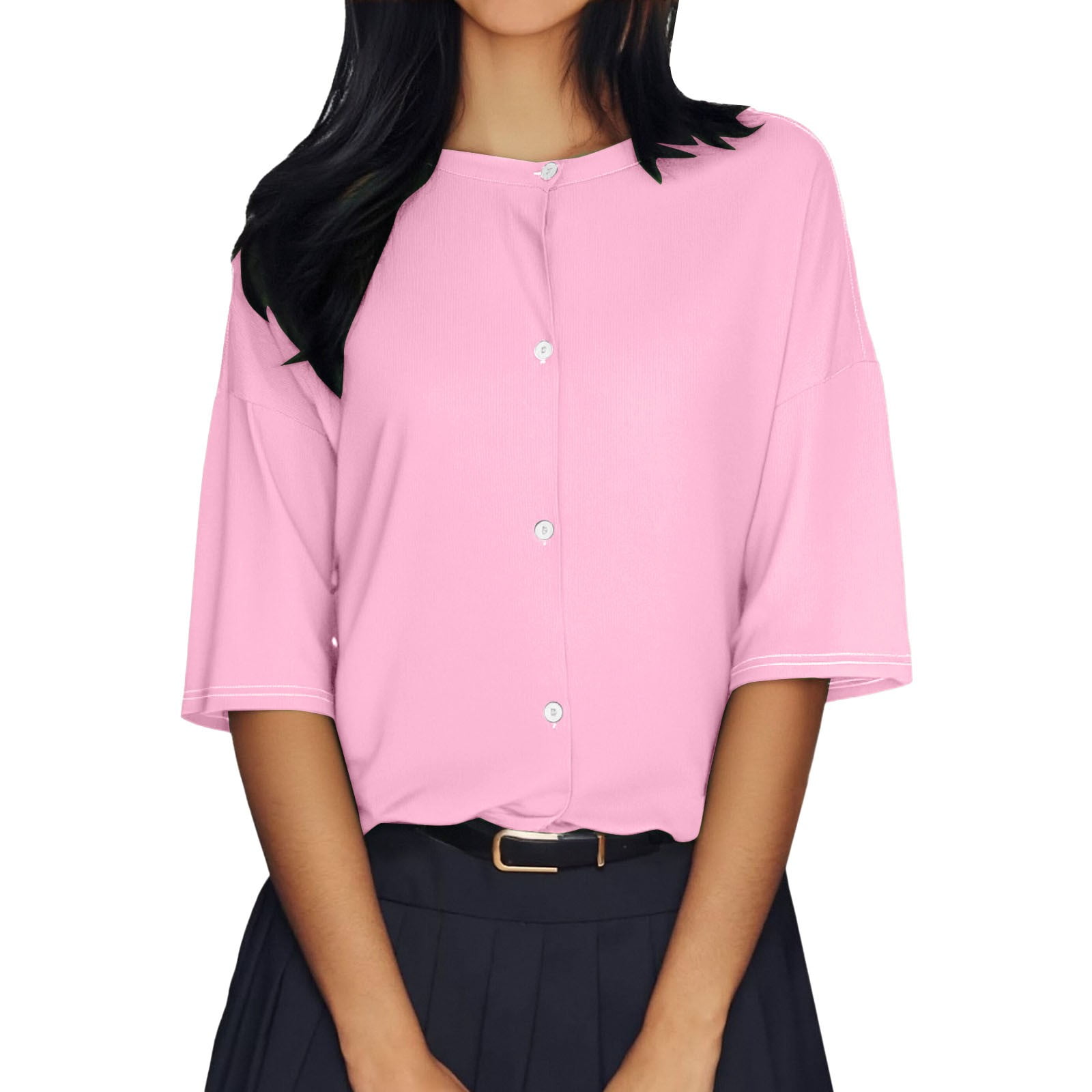 Breezora Cropped Button Down Cardigan for Women Lightweight Ribbed Knit ...