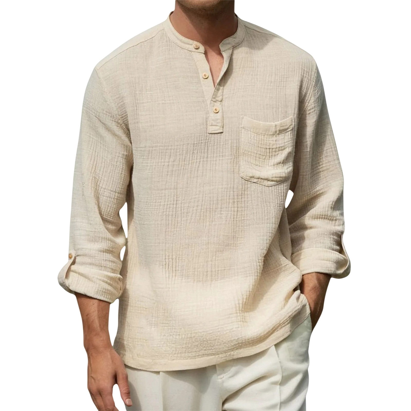 Breezora Double Layer Shirt for Men Long Sleeve Wrinkle-Resistant ...