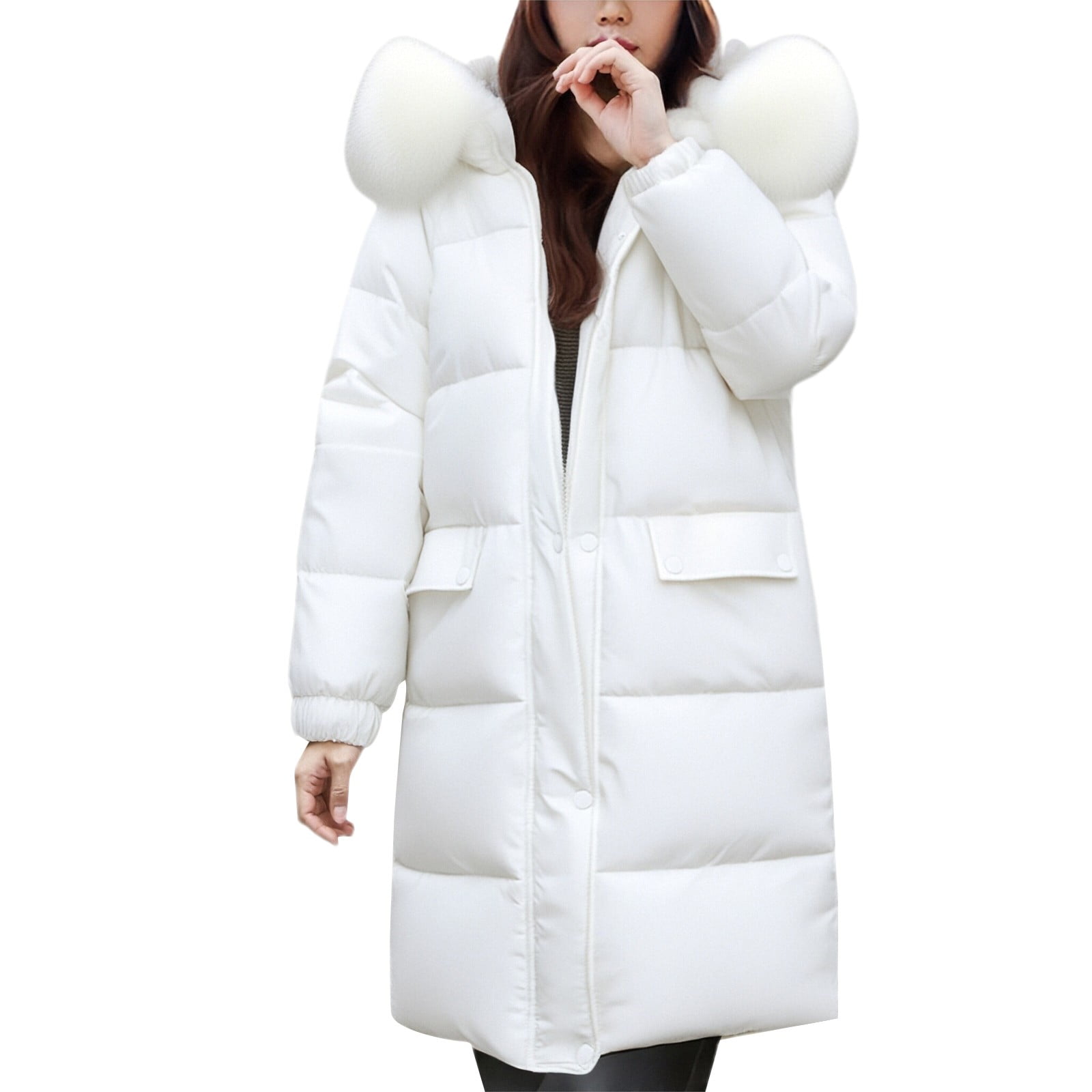 Breezora Elegant Longline Quilted Jacket for Women Mid Length Winter ...