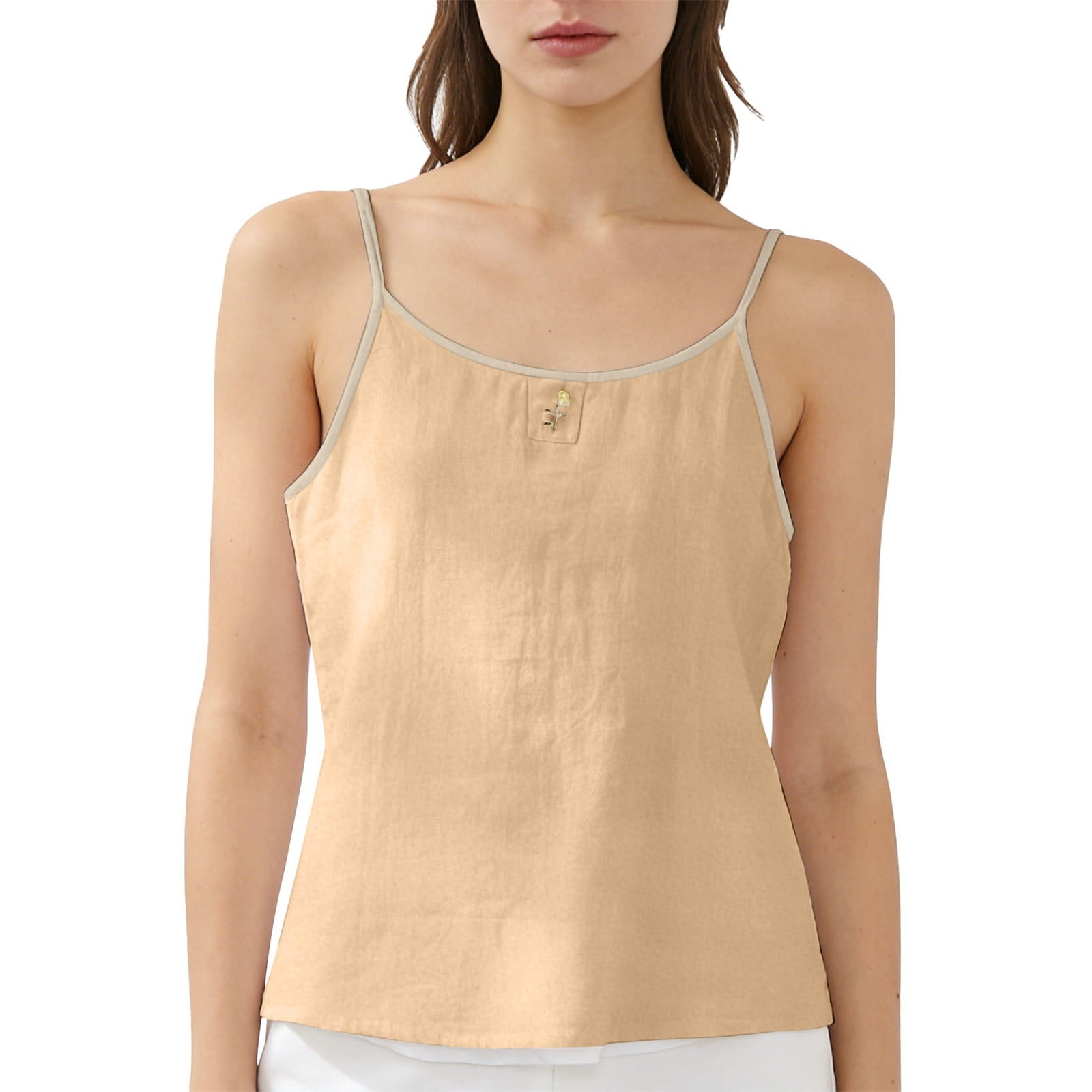 Breezora Flattering Camisole Tank Top for Women Thin Strap Crew Neck ...