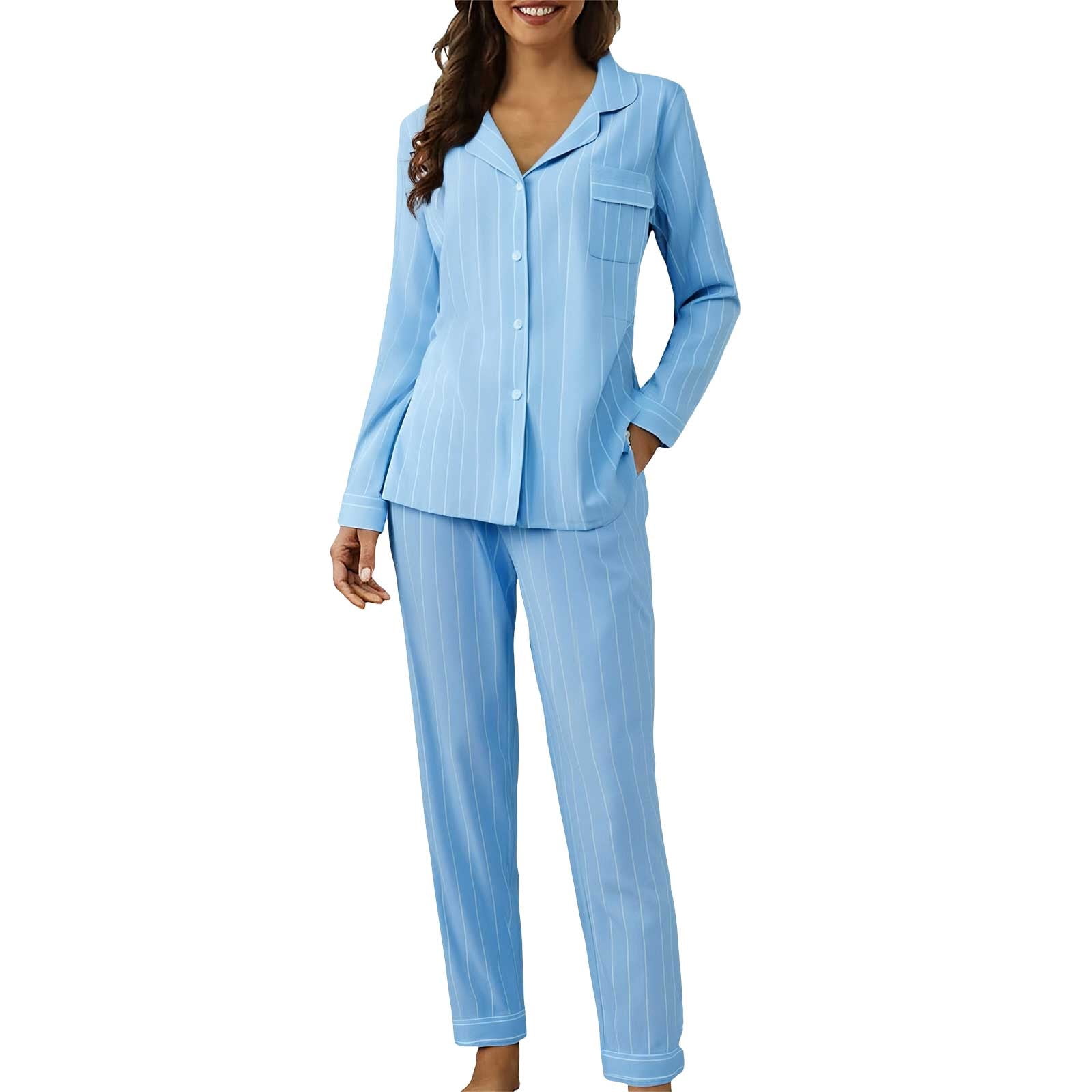 Breezora Floral Print Lounge Set for Women Button Down Long Sleeve ...