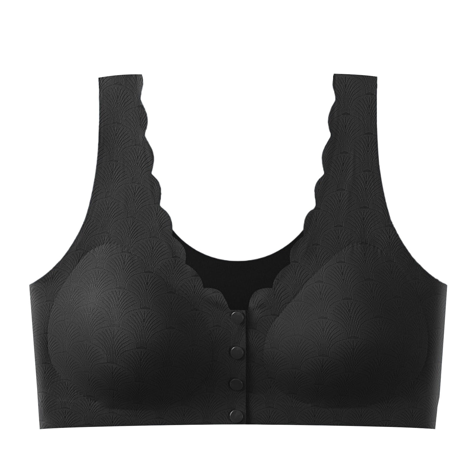 Breezora Front Button Closure Wireless Support Bra for Women ...