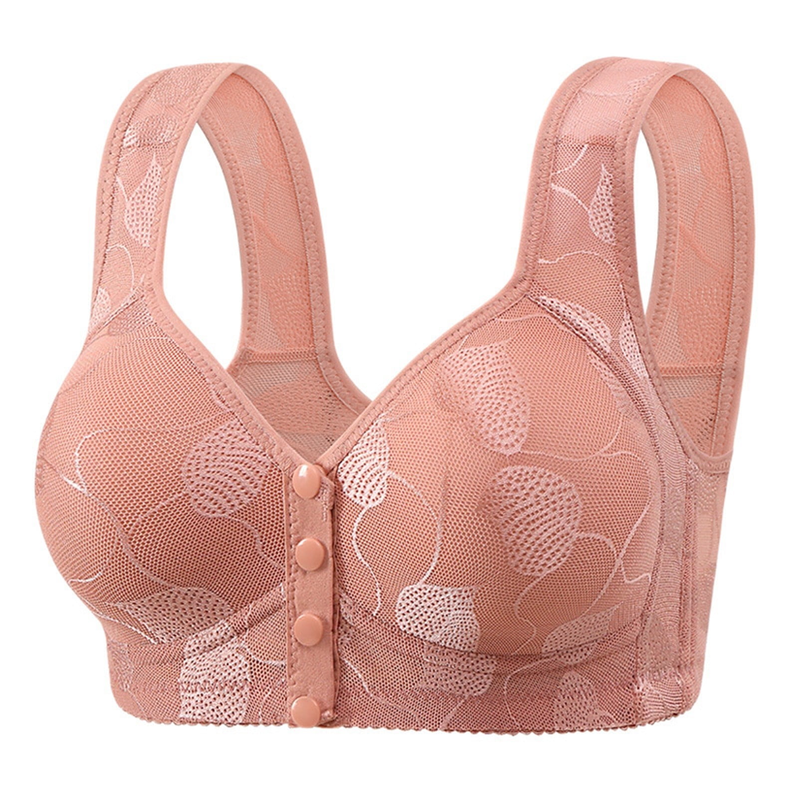 Breezora Front Closure Wireless Bra Plus Size Wide Strap Support ...
