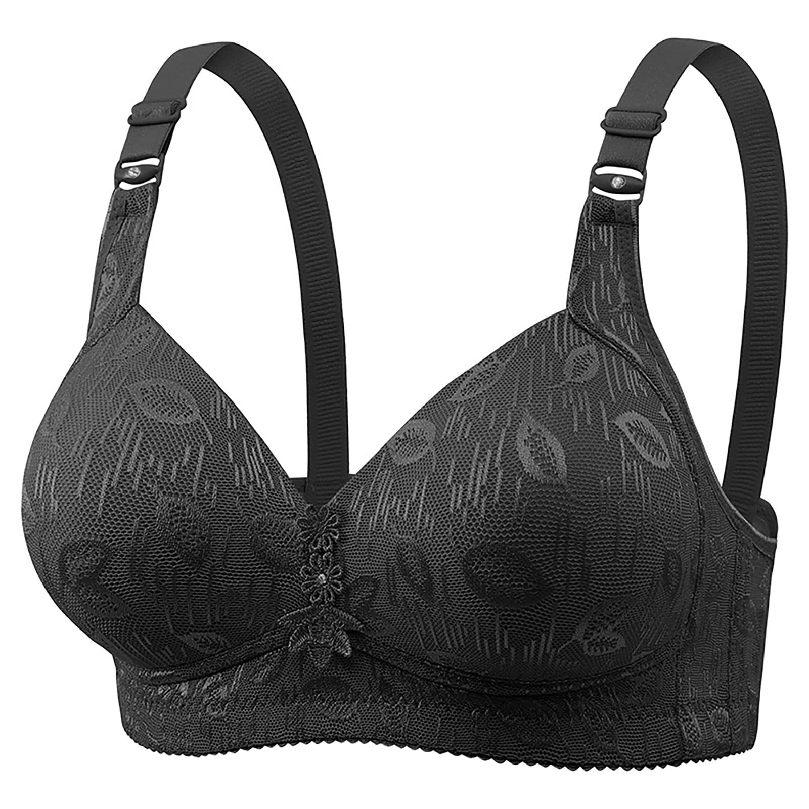 Breezora Full Figure Wireless Bras Breathable Comfort Adjustable Side ...